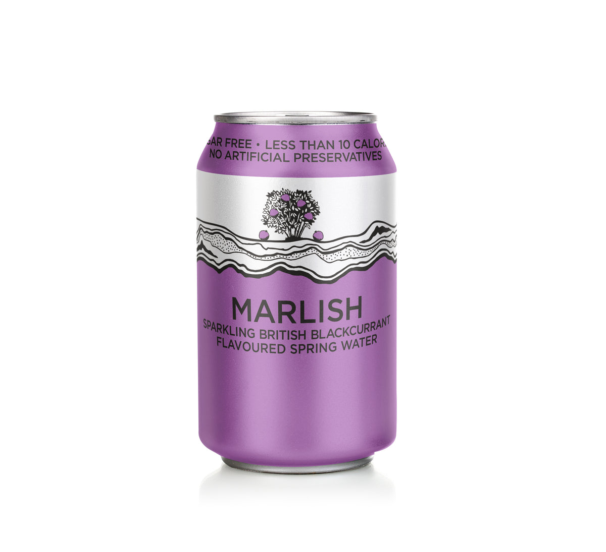 Marlish Sparkling British Blackcurrant Flavoured Spring Water Can 24 x ...